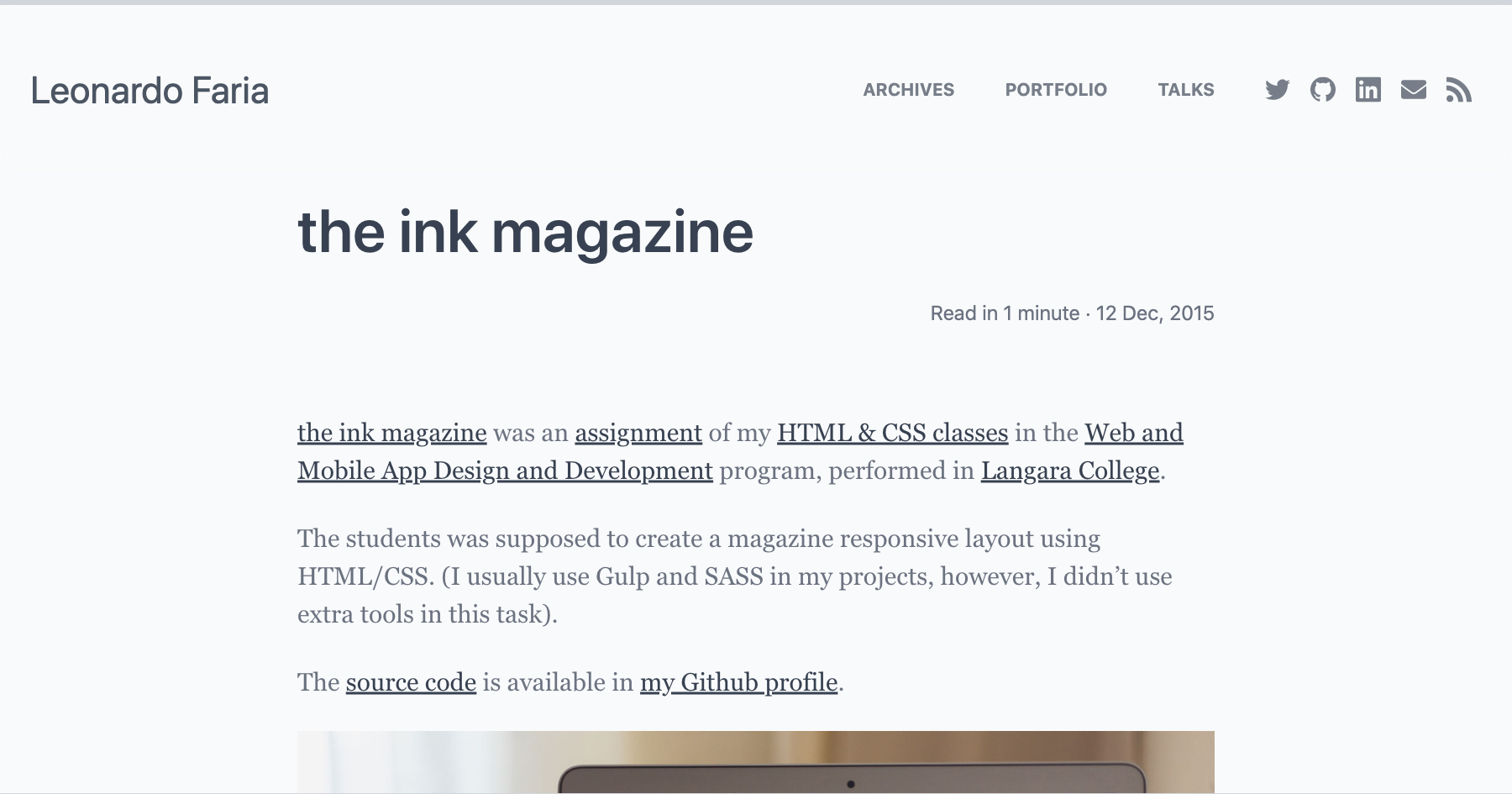 the ink magazine · Leonardo Faria