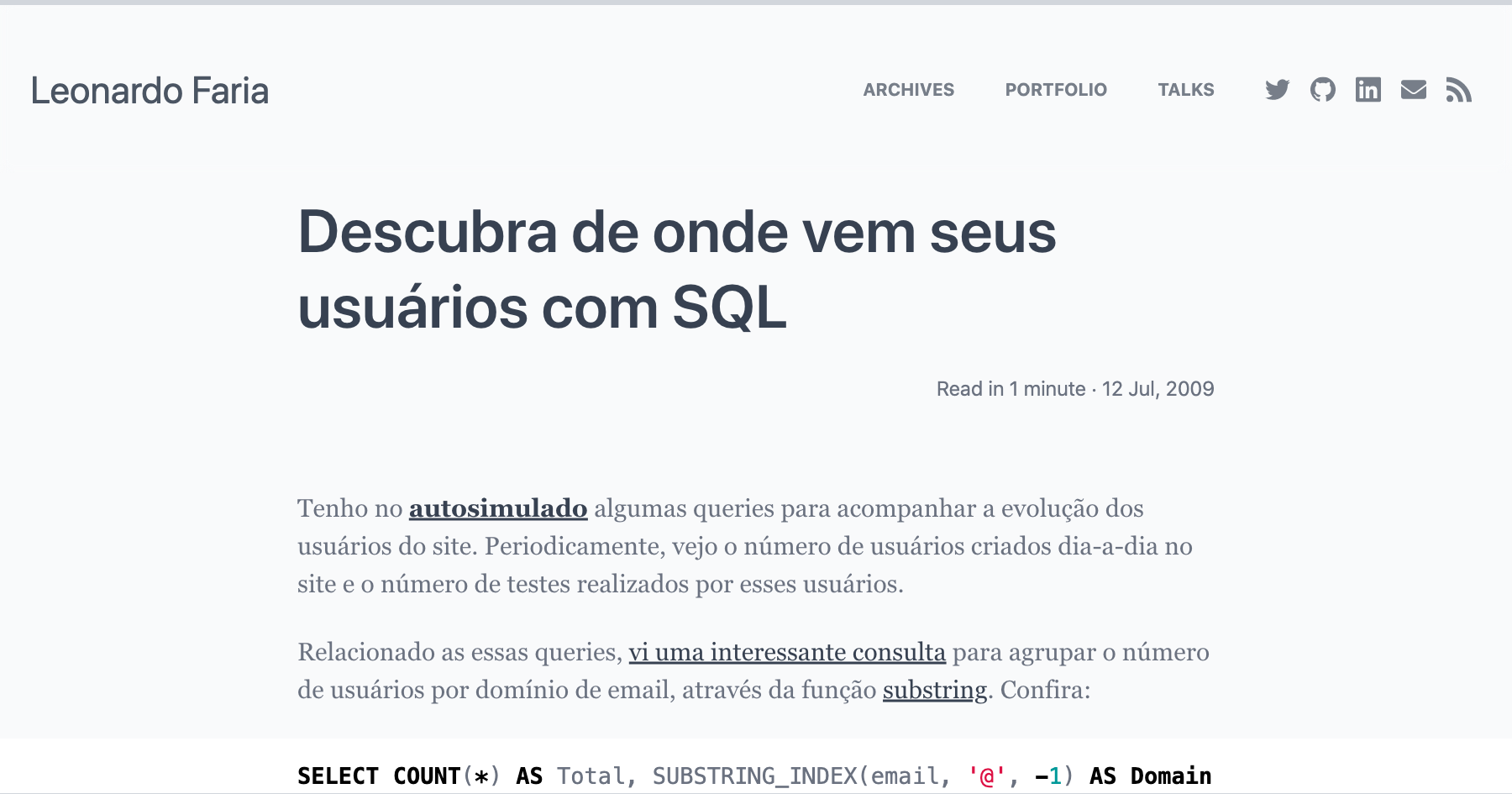 Descubra de onde vem seus usuários com SQL · Leonardo Faria